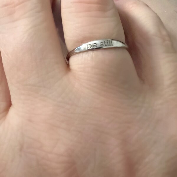 Tiny Cross Ring 14K 18K Real Gold, Personalized Custom Engrave ...