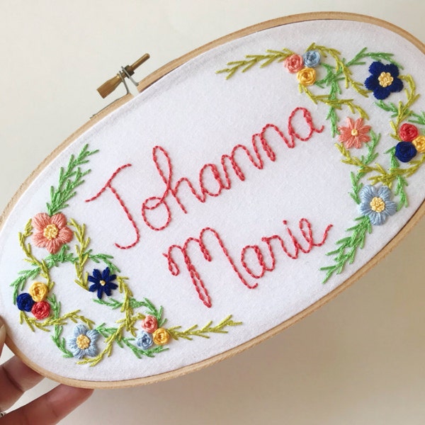 Baby Birth Announcement Embroidery. Personalized Nursery Sign. Newborn ...
