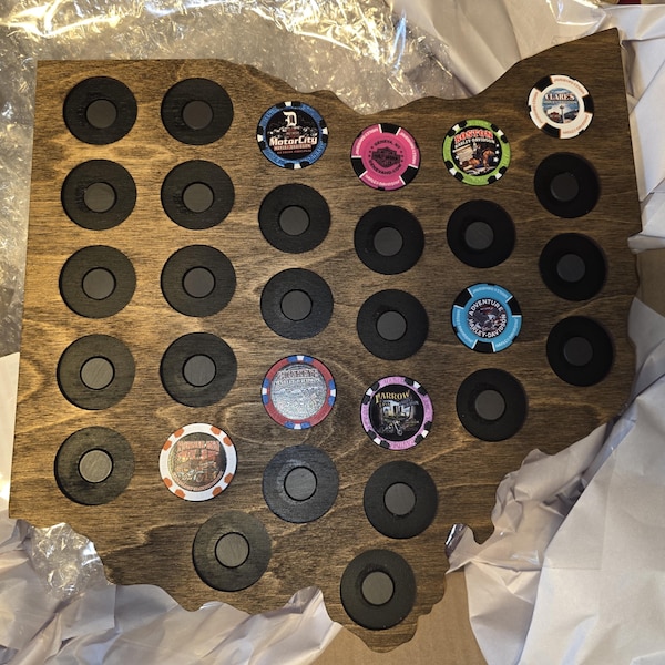Poker Chip Frame Display Las Vegas Insert and Frame Fits 36 Harley ...
