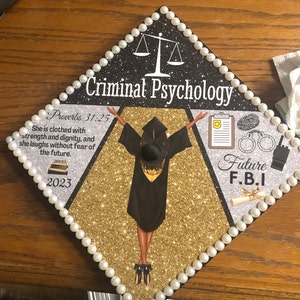 Graduation Cap Topper Label/criminal Justice Major/ Future FBI - Etsy