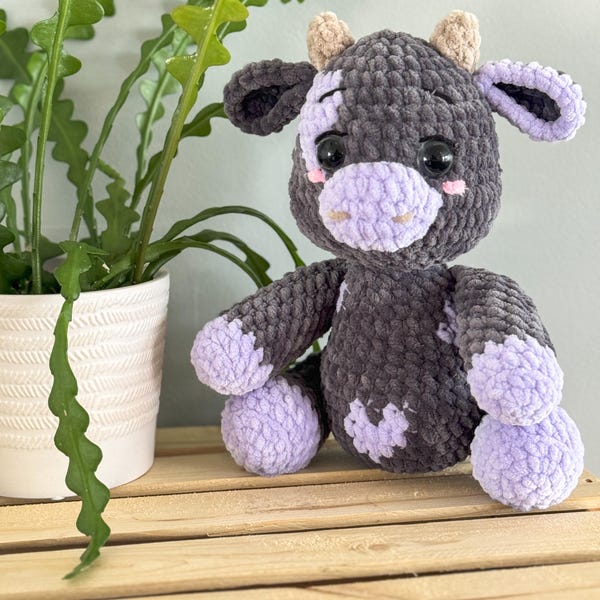 Moo the Strawberry Cow Crochet Pattern, Cow Plush Pattern, Bull ...