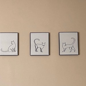 Cat Print, Cat Printable, Black Cat Line Art Print, Black White Print ...