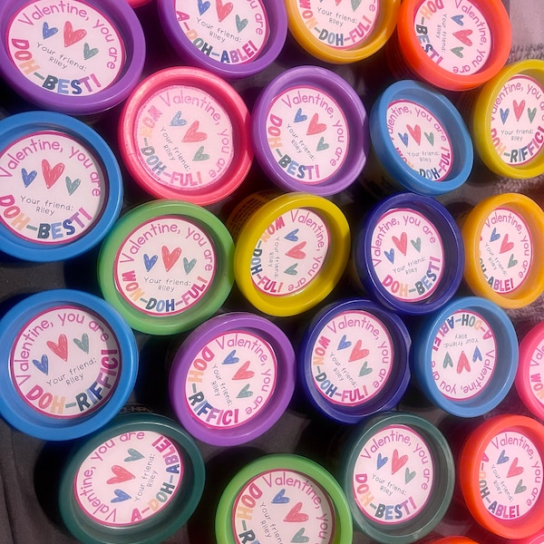 Personalized Valentine's Day Play-doh Tag, Play Dough Valentine ...