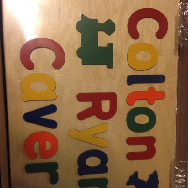 Wooden Name Puzzle for Three Names - Custom Personalized - Birthday ...