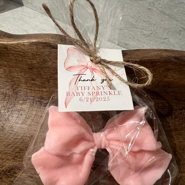 Pink Bow Soap Favors - Handmade Party Favors, Baby Shower, Bridal ...