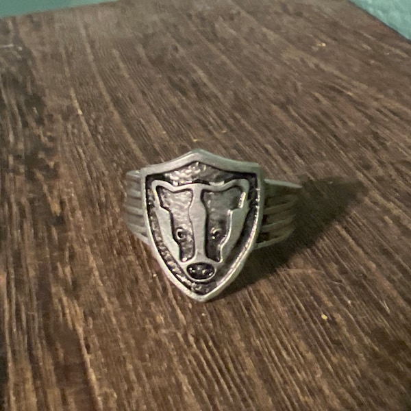 Badger Shield Ring - Adjustable - Handcrafted by Doctor Gus - Unisex ...