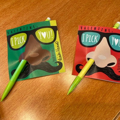 Funny Nose Picking Valentines Classroom Pencil Holder Valentines ...