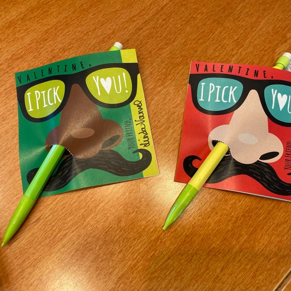 Funny Nose Picking Valentines Classroom Pencil Holder Valentines ...