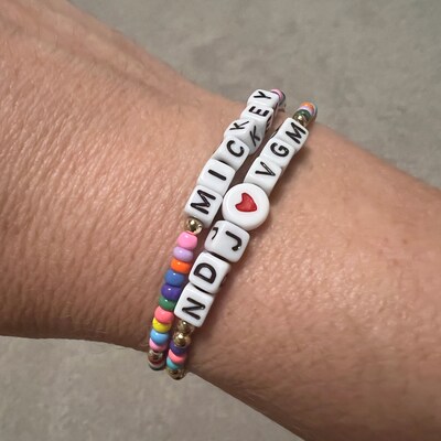 Personalized Beaded Bracelet I Name Bracelet I Word Bracelet I Gifts ...