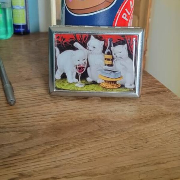 Pin up Pinup Cat Cigarette Case Wallet Business Card Holder Retro ...