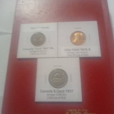 1942 TOMBAC Canada 5 Cent Nickel Circulated Nice Coin Album Collectable ...