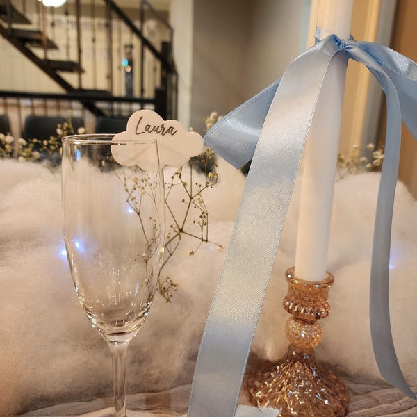 Personalized Cloud Glass Charm | Head in the Cloud Drink Topper Glass ...