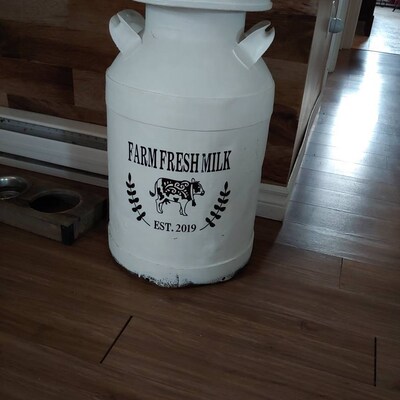 Farm Fresh Milk, Milk Can Decal, Milk Cow Decal, Farmhouse Decor - Etsy