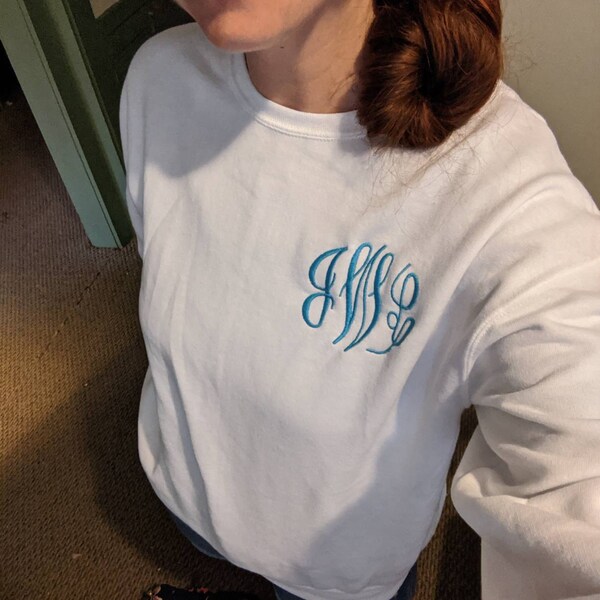 Monogrammed Sweatshirt ~ Monogram Crewneck Sweater Personalized ~ Gifts ...