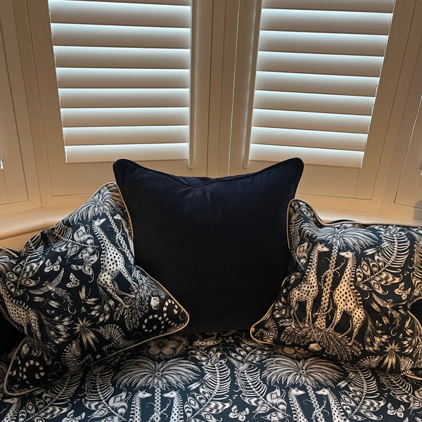 Small Cushion Cover Sanderson Bambi Cotton Floral Double Sided Piped ...