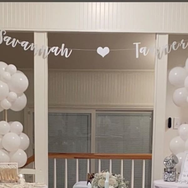 Bridal Shower Decoration, Wedding Banner, Couples Name Banner, Wedding ...