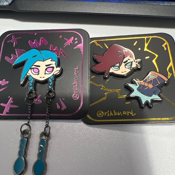 Jinx and Vi Mini Pins | Arcane | Enamel Pin - Etsy