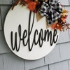 FALL Door Hanger Wreath, Welcome Sign, Hello Sign, Wood Round Wall Sign ...