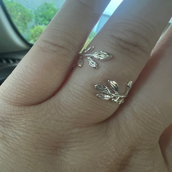 Laurel Wreath Ring, Leaf Ring, Silver Leaf Ring, Adjustable Ring, Leaf ...