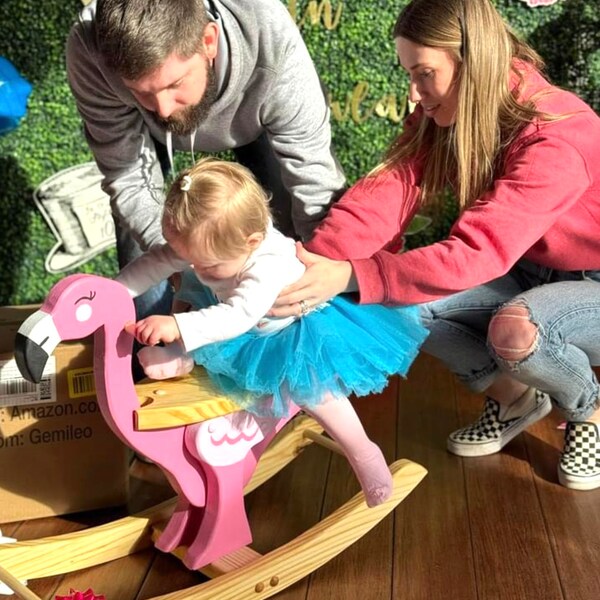 Giraffe Rocker Wooden Rocking Horse for Toddler Rocker Ride on Toy Baby ...