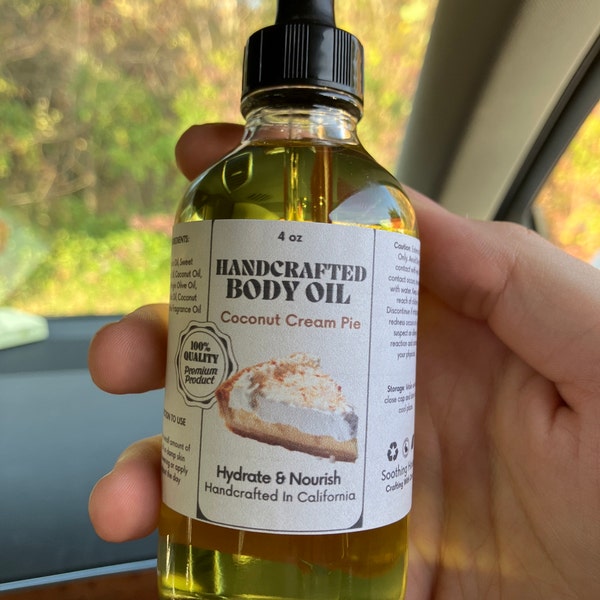 Handcrafted Coconut Cream Pie Body Oil for Smooth and Silky Skin ...