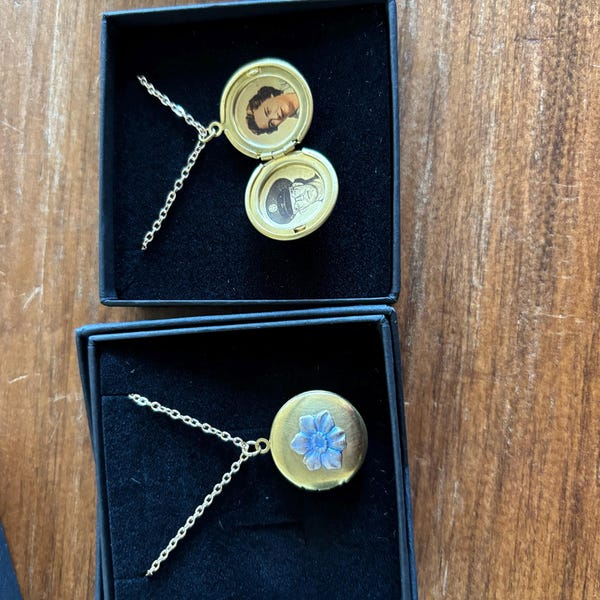 Forget Me Not Locket, Flower Necklace, Personalized Locket With Photos ...