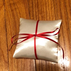 Small Ring Pillow, Ivory Satin Engagement Ring Pillow, Mini Ring Bearer ...