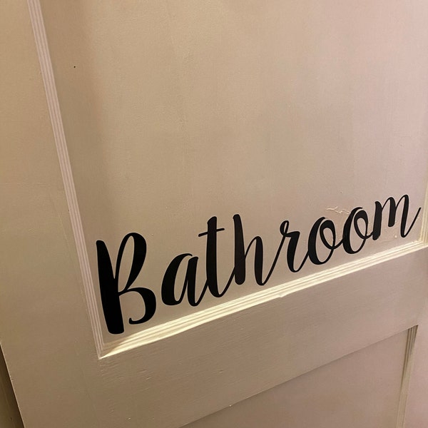 Bathroom Door Decal, Bathroom Decal, Bathroom Door Decals, Door Decal ...