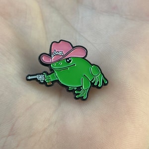 Cowboy Frog Enamel Pin - Etsy