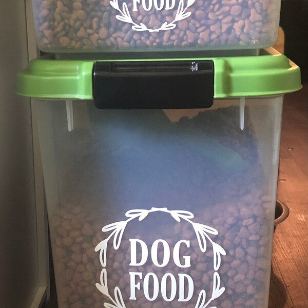 Cat Food Decal, Computer Cut Vinyl Sticker, Pet Dry Food Storage Label ...