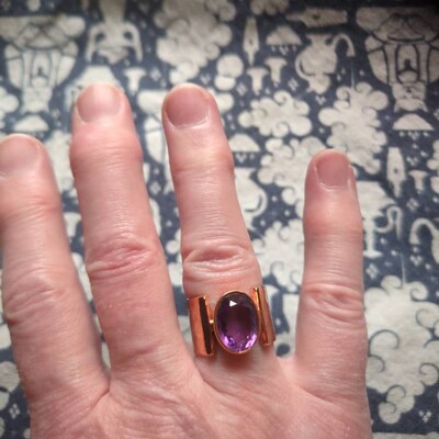 Hammered Copper Ring ,rainbow Moonstone Ring, Solid Copper Jewelry ...