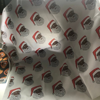 African American Santa Fabric African American Santa Small by Tarak ...