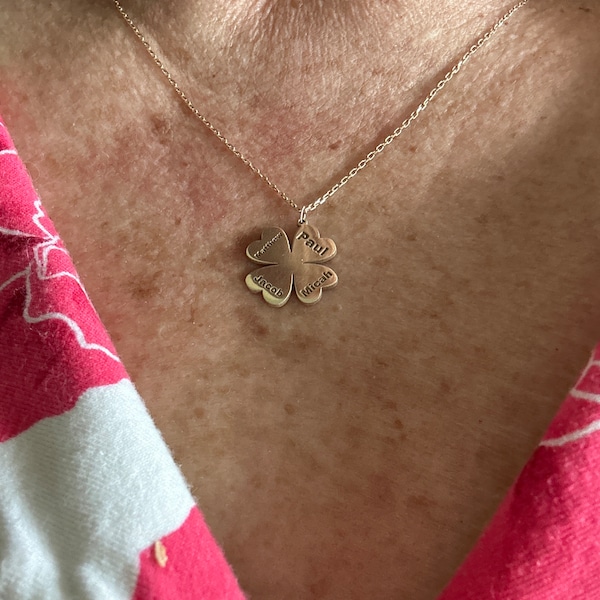 Personalized Name Clover Necklace, Four Leaf Clover,name Necklace ...