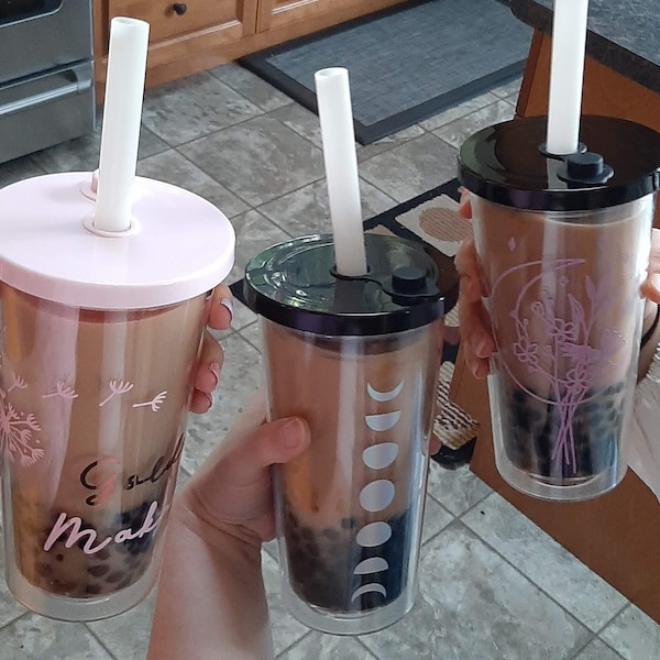 BOBA CUP Personalized Reusable (20oz) Fully Custom Vinyl Design or ...