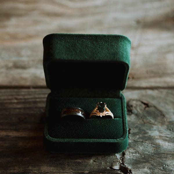 Navy Blue Velvet Ring Box, Proposal Box for Ring, Wedding Band Box ...