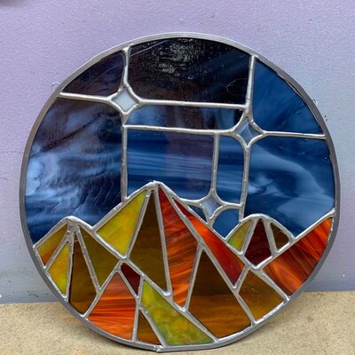 Cloudy Moon Sky Pattern Stained Glass PDF Digital File - Etsy