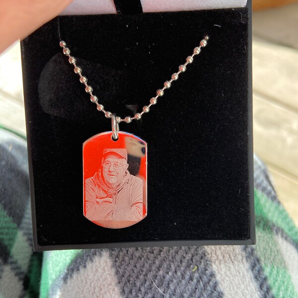Photo Dog Tag Memorial Necklace, Personalised Pendant, Cremation ...