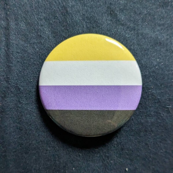 Gender Nonbinary Pride Flag Pin Badge Pinback Button ~ 1" Pin 1.5" Pin ...