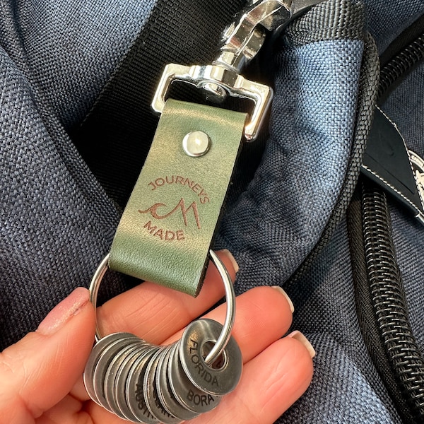 Country Travel Tokens S-Z for Keyrings | Engraved Travel Rings, Travel ...