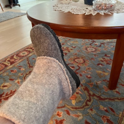 Felted Wool Clogs Grey Lithuanian Star Handmade Organic Wool - Etsy