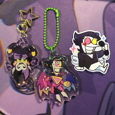 Spamton NEO Deltarune Holographic Keychain Acrylic and Epoxy Charm 2.5 ...
