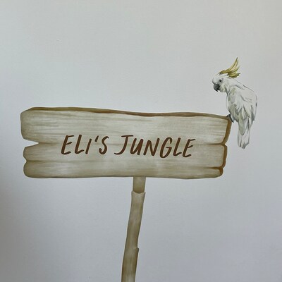 Jungle Sign, Personalised Wall Decal, Plastic-free Kids Room Wall ...