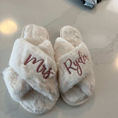 Mrs Bride Slippers for Wedding Bridal Slippers Custom Gift for - Etsy