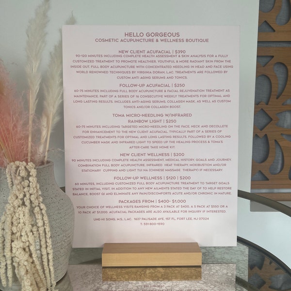 Acrylic Services Menu for Salon, Spa, Boutique - Price List, Beauty ...