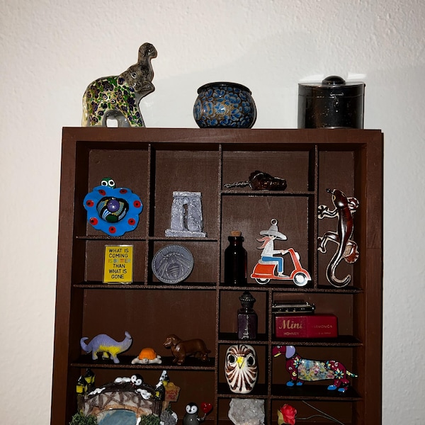 Wooden Curiosity Cabinet Printer Tray Letterbox Display, Rock Display ...