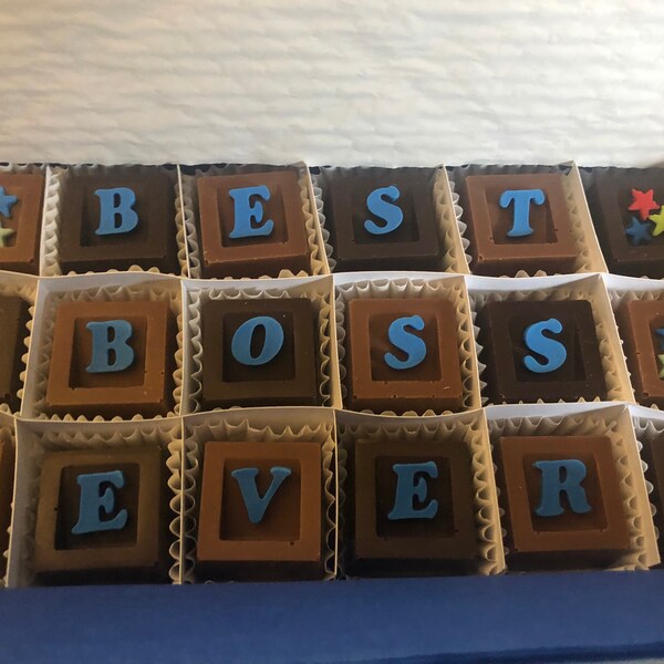 Boss's Day "best Boss Ever" Solid Chocolates With Stars Gift Box - Etsy