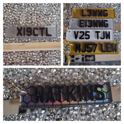 Personalised 4D Reflective Number Plate Keychain - Etsy