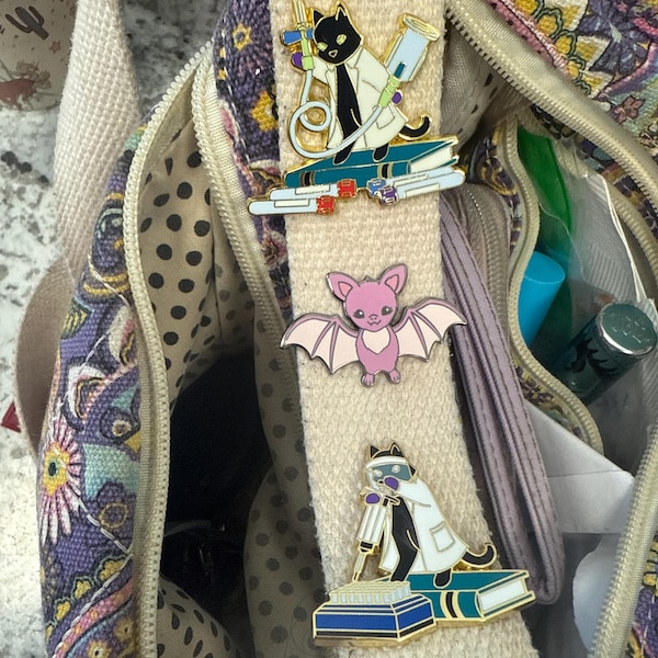 Electrical Engineering Cat Hard Enamel Pin - Scientist Cat Pin ...