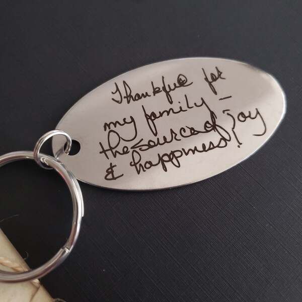 Handwritten Key Chain, Your Handwriting Keychain - or Font ...