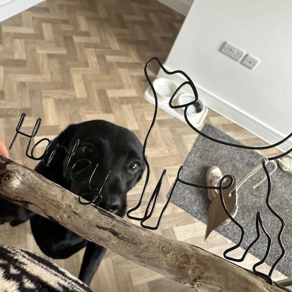 Handmade Wire Labrador on Driftwood, Home Decor, Dog Gifts, Wire Art ...